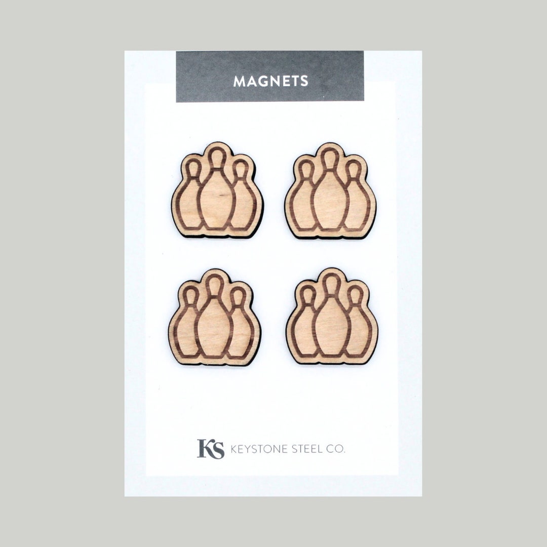 Bowling Pin Sport Magnet Pack of 4: Gift for Bowlers Strike Spare Pins ...