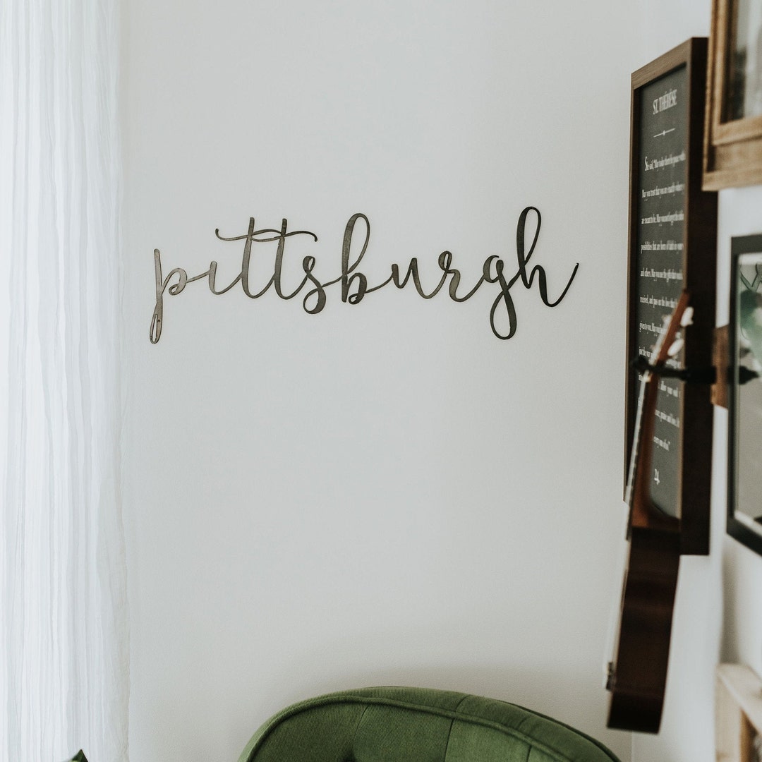 Pittsburgh Script Wall Decor - Etsy