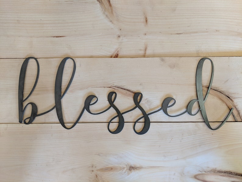 Blessed Script Wall Decor | Etsy