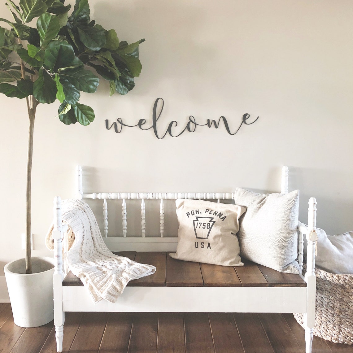 Welcome Script Wall Decor - Etsy