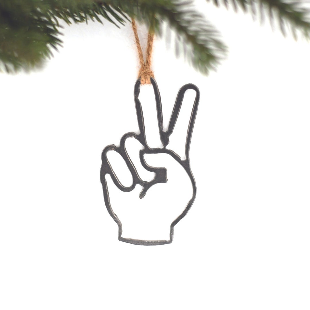 Peace Sign Ornament: Peace Ornament for Christmas Peace Out Hand Symbol ...