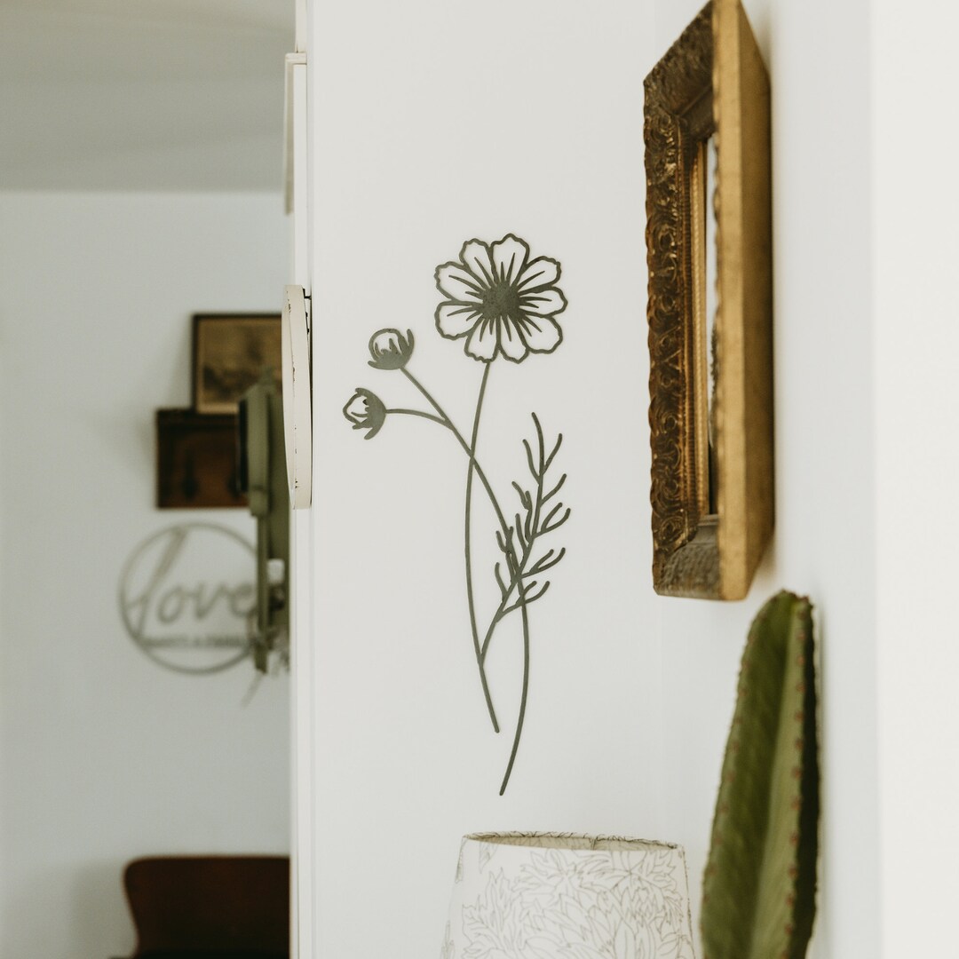 Cosmo Flower Wall Decor; Floral Decor, Wildflower Art, Minimalist Home ...