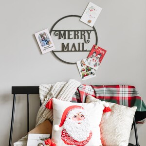 Merry Mail Christmas Card Display - Santa Font - Etsy