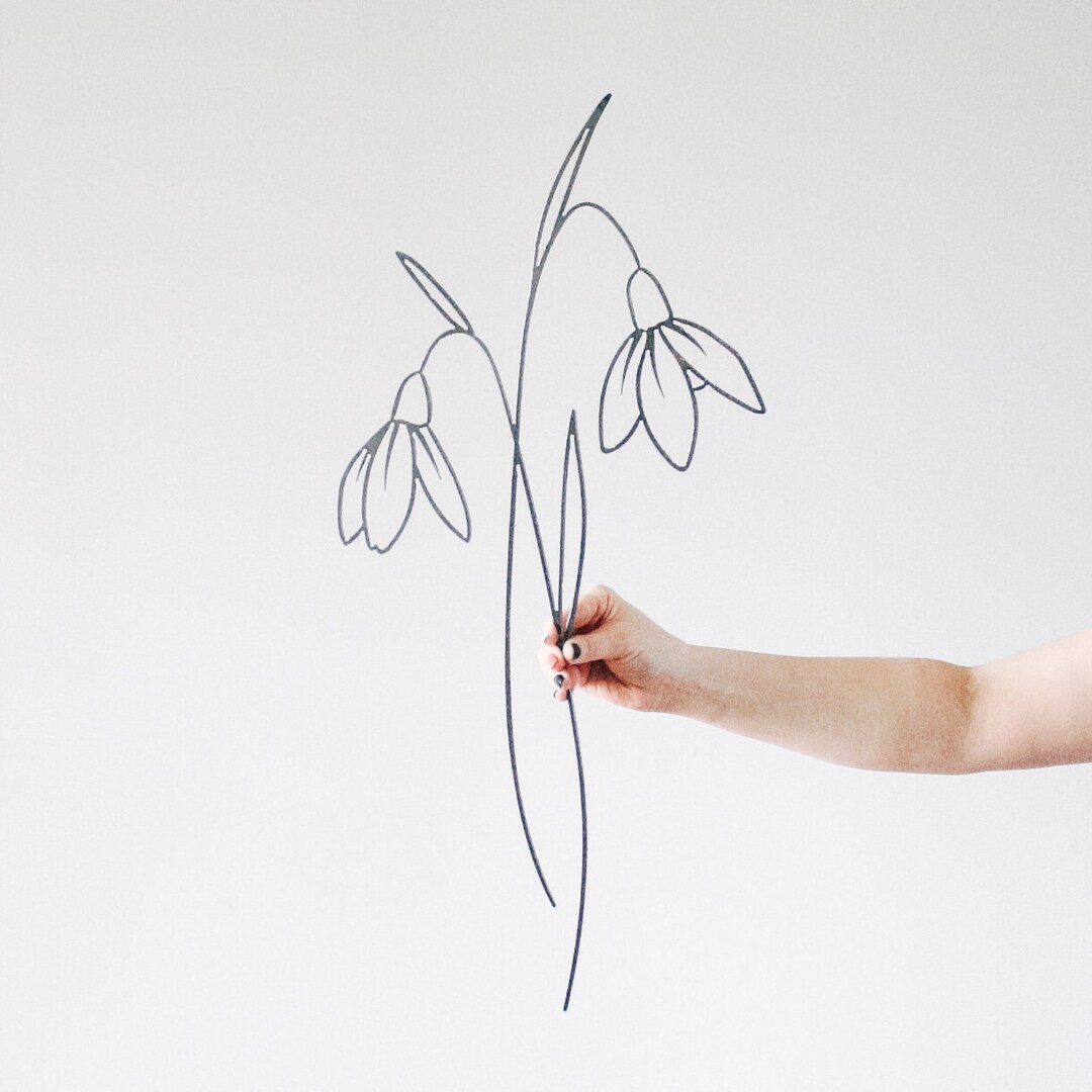 Snowdrop Flower Wall Decor Floral Decor Wildflower Sign Metal - Etsy