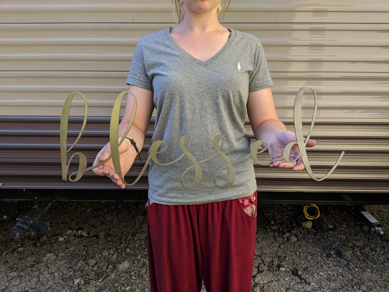 Blessed Script Wall Decor | Etsy