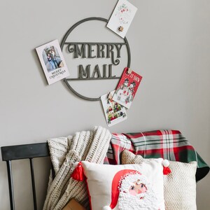 Merry Mail Christmas Card Display - Santa Font - Etsy
