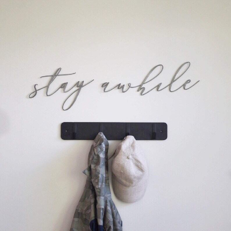 Stay Awhile Script Wall Decor - Etsy