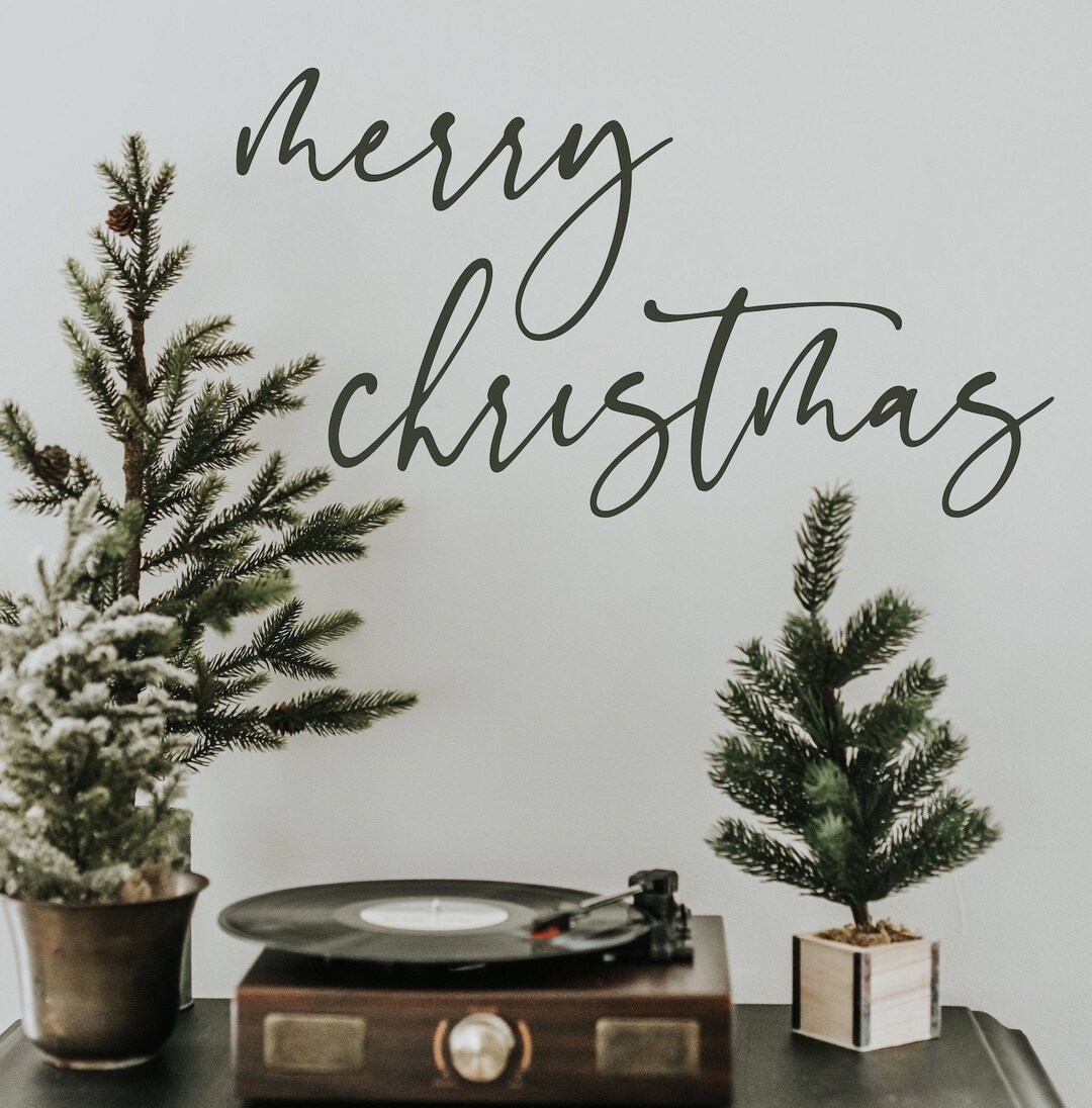 Merry Christmas Handwritten Script Wall Decor - Etsy