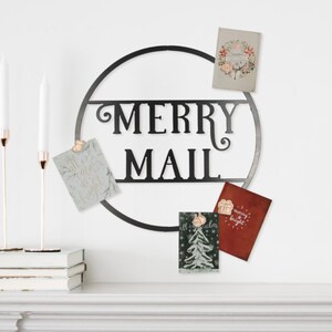 Merry Mail Christmas Card Display - Santa Font - Etsy