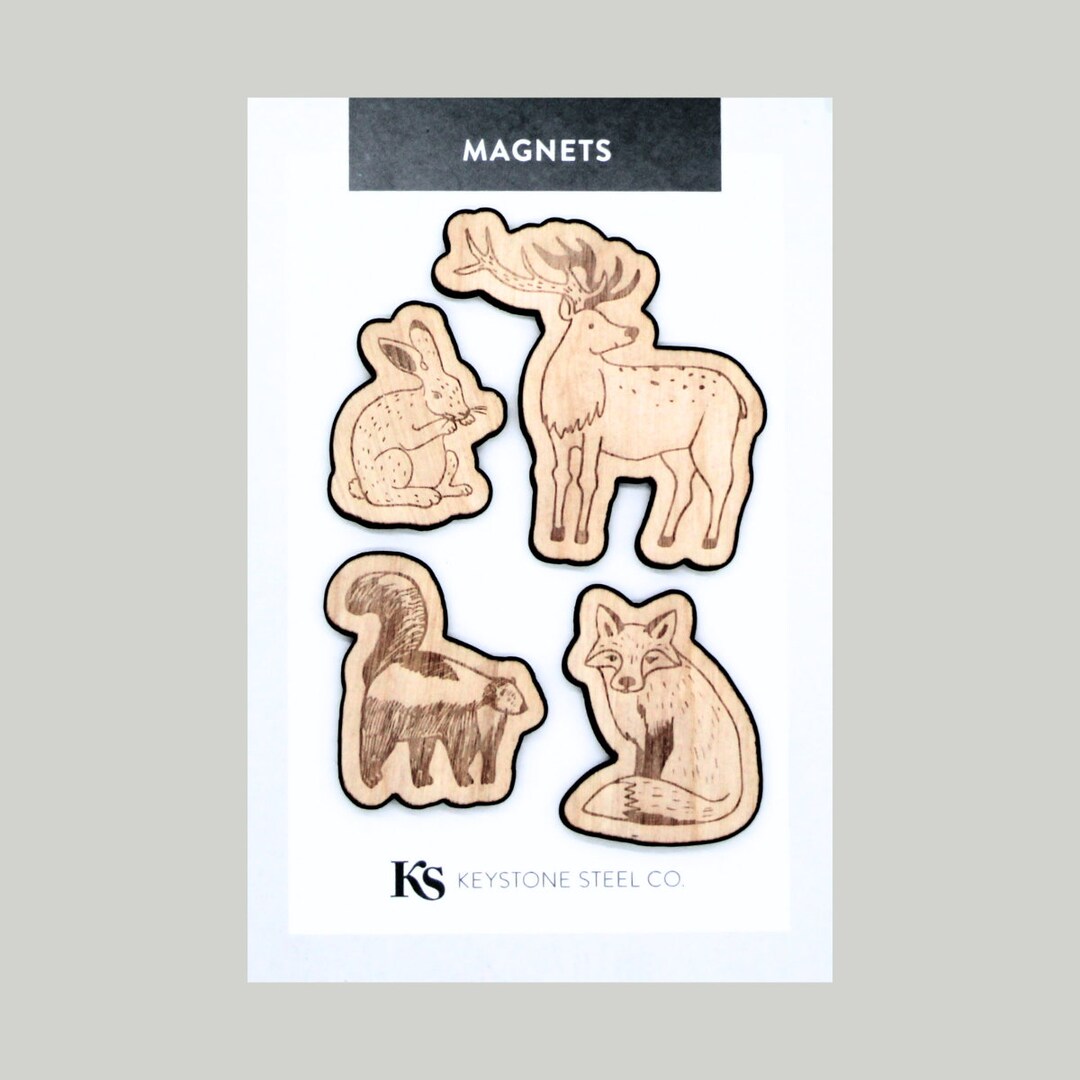 Woodland Creature Magnet Pack of 4: Whimsical Forest Animal Magnets ...