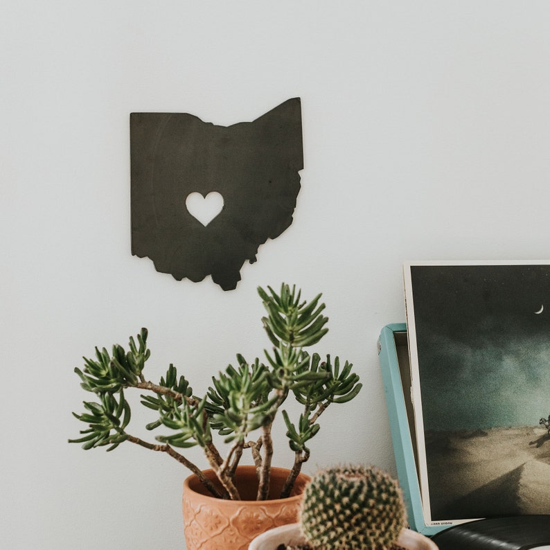 Heart in Ohio Sign Wall Decor - Etsy