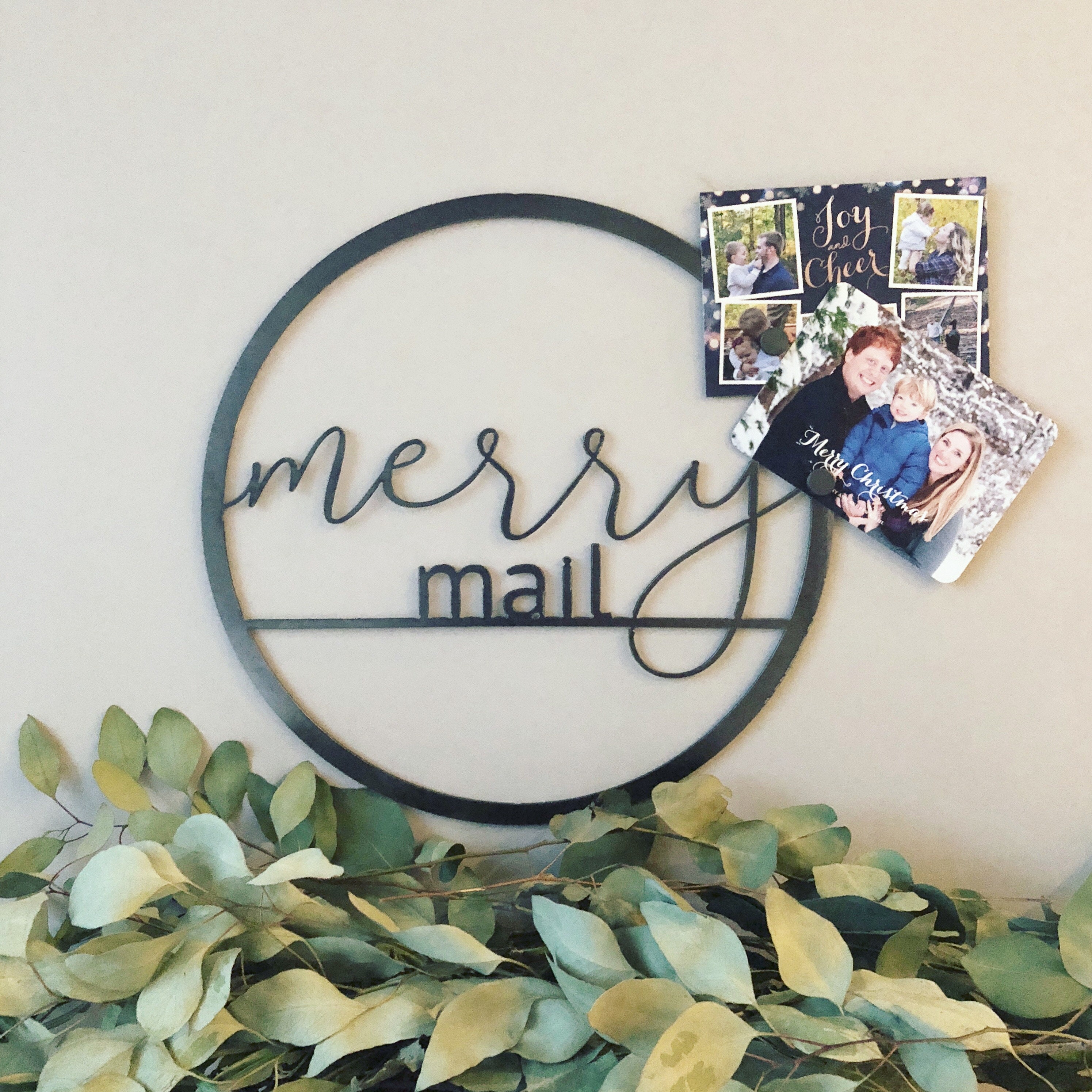 Merry Mail Christmas Card Display Script Font | Etsy