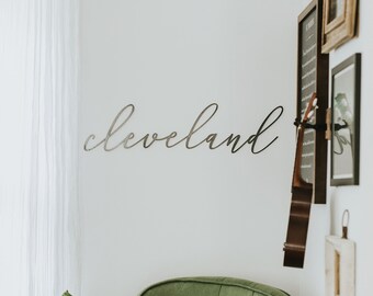 Cleveland Script Wall Sign | Etsy