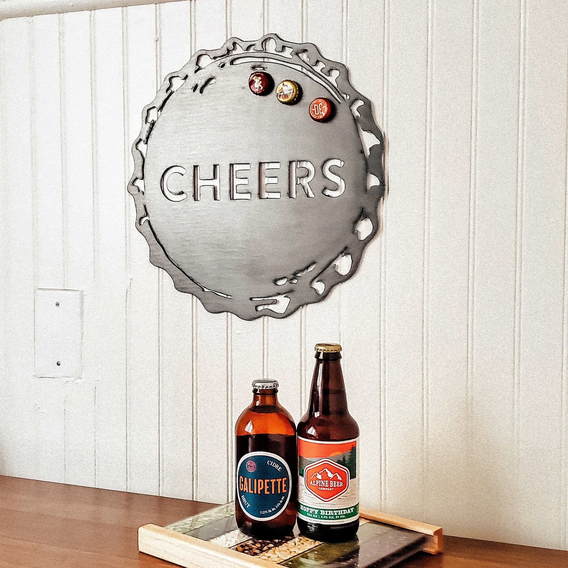 Cheers Bottle Cap Wall Decor Etsy