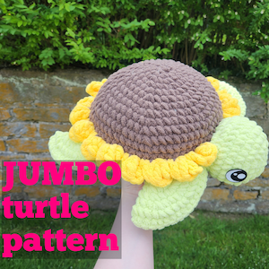 Crochet JUMBO Sunflower Turtle PATTERN, Crochet Turtle Pattern, Crochet Sunflower Pattern ...