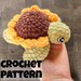 Mini Crochet Sunflower Turtle PATTERN, Crochet Turtle Pattern, Crochet ...