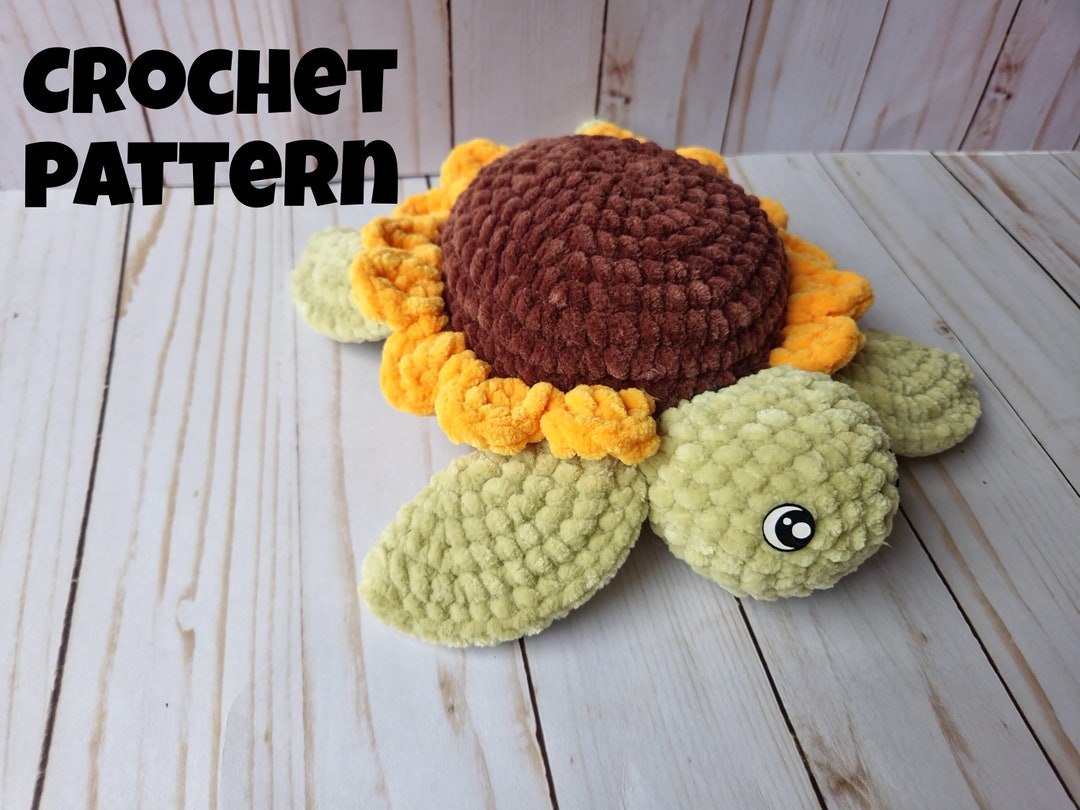Crochet Sunflower Turtle PATTERN, Crochet Turtle Pattern, Crochet ...