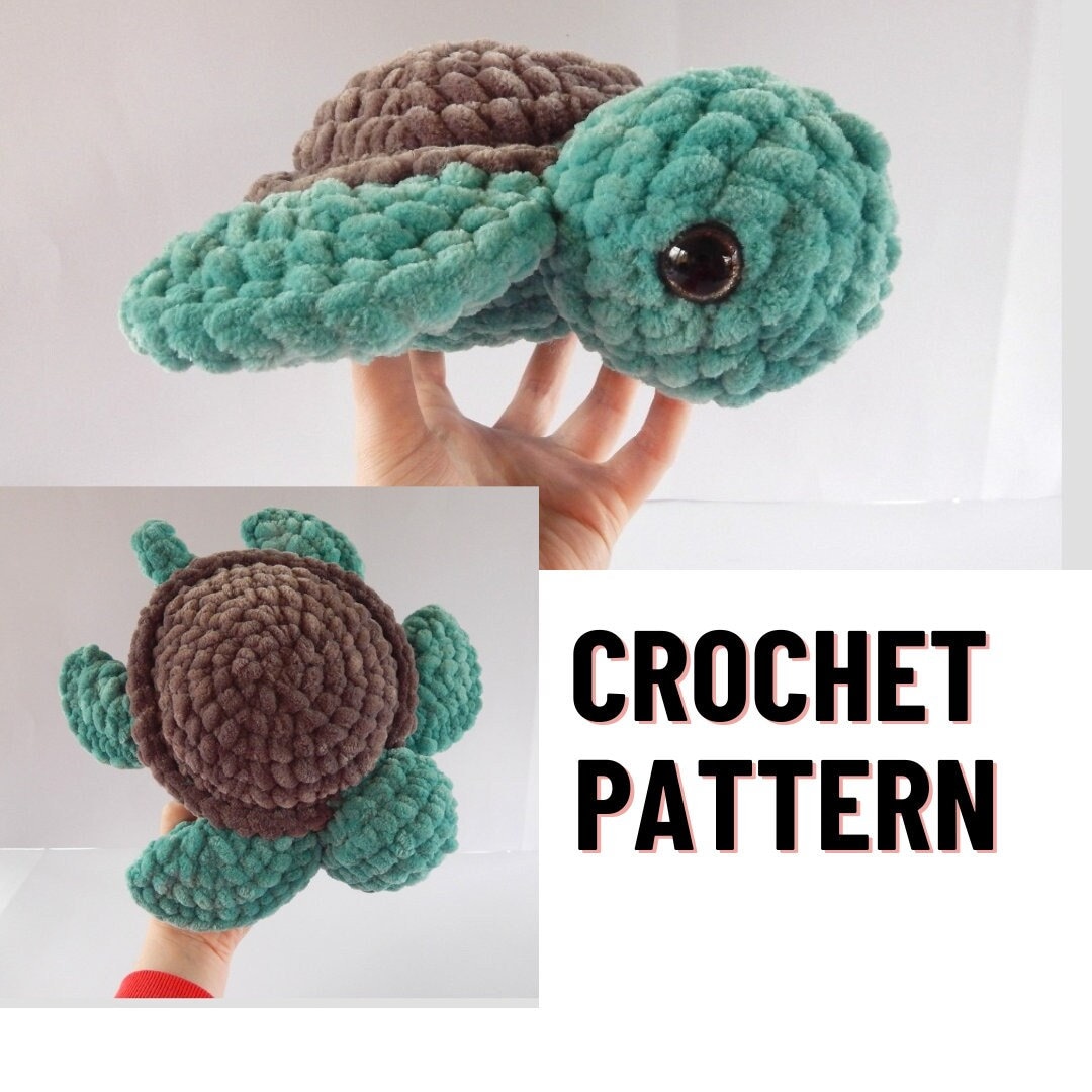Crochet Jumbo Turtle Pattern, Crochet Turtle Pattern, Plush Turtle ...