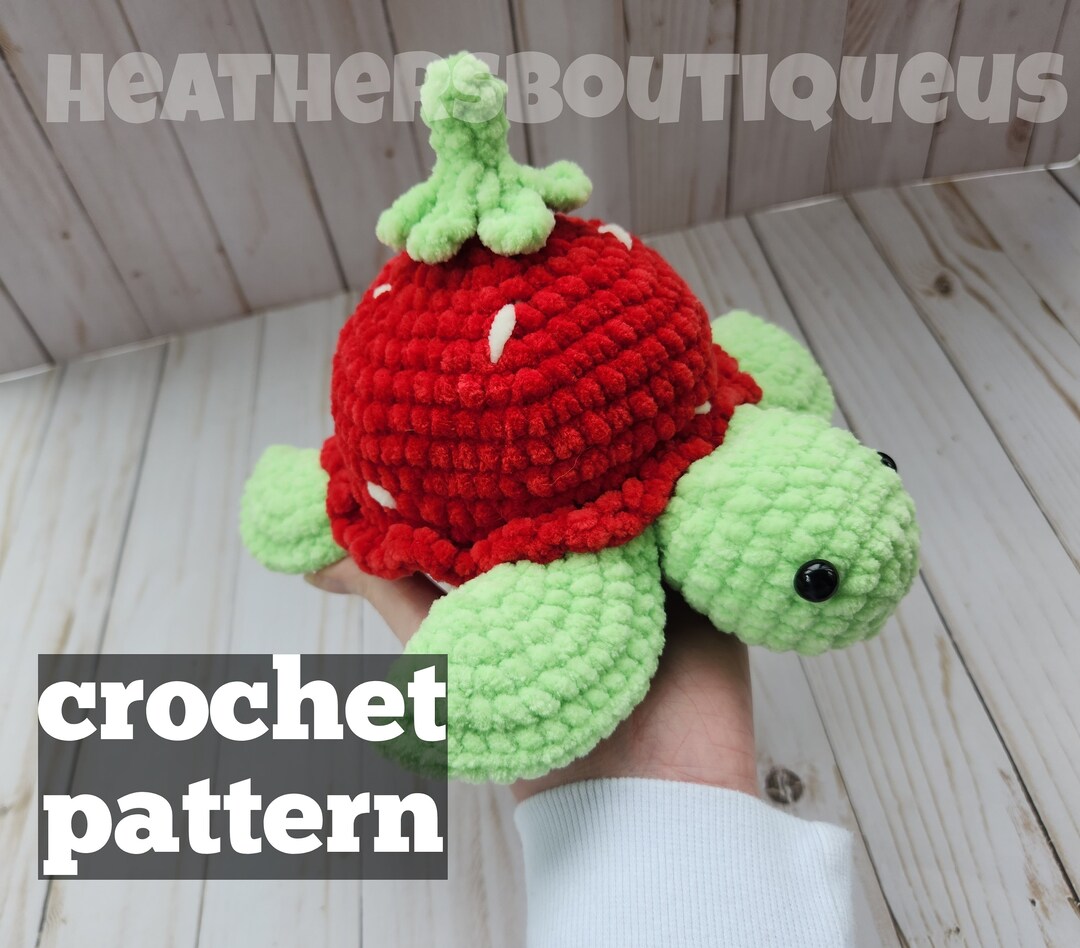 Crochet Strawberry Turtle PATTERN, Crochet Turtle Pattern, Crochet ...