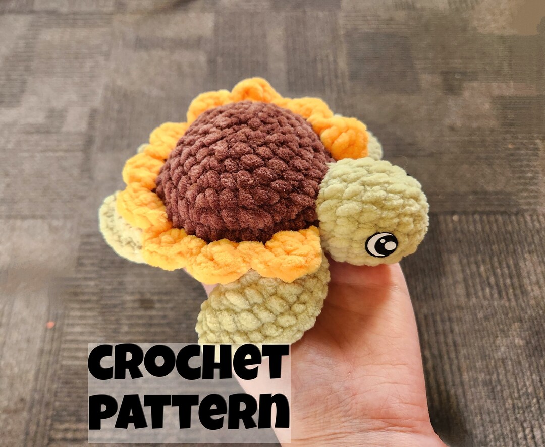 Mini Crochet Sunflower Turtle PATTERN, Crochet Turtle Pattern, Crochet ...