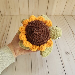 Mini Crochet Sunflower Turtle PATTERN, Crochet Turtle Pattern, Crochet ...