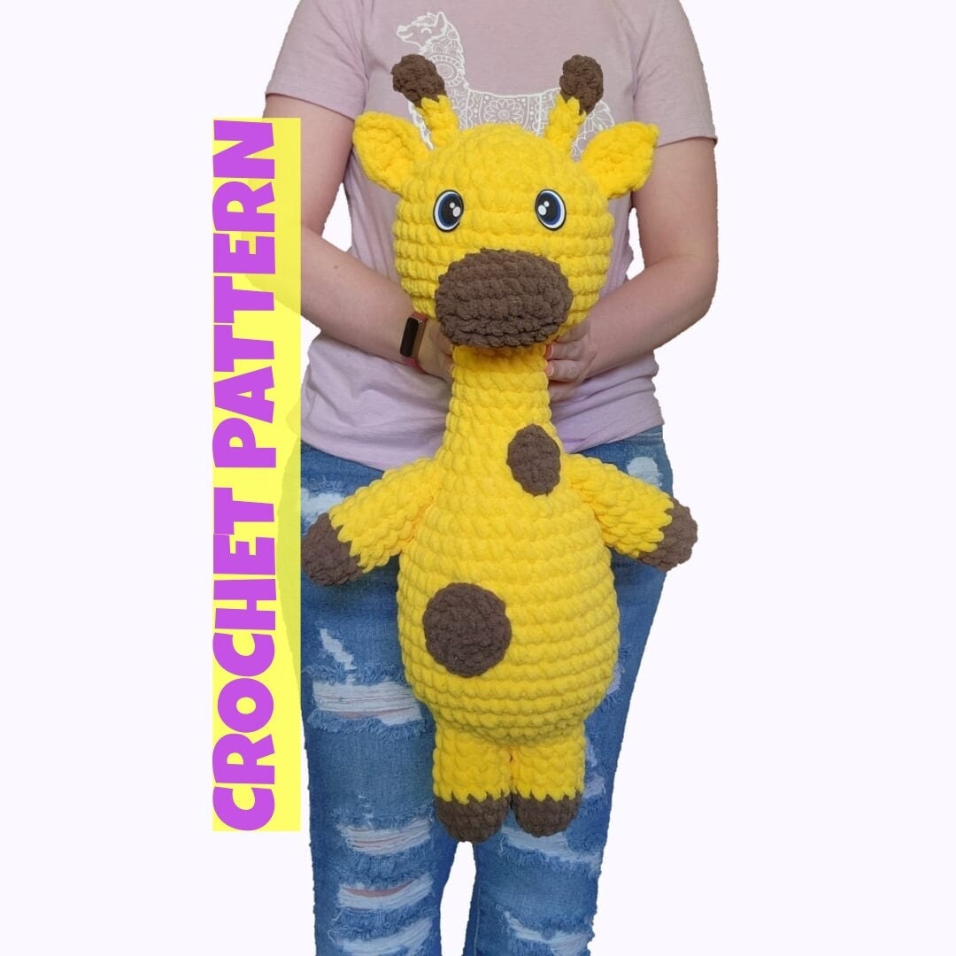 Crochet Giraffe PATTERN, Jumbo Crochet Giraffe, Giraffe Plush, Giraffe ...