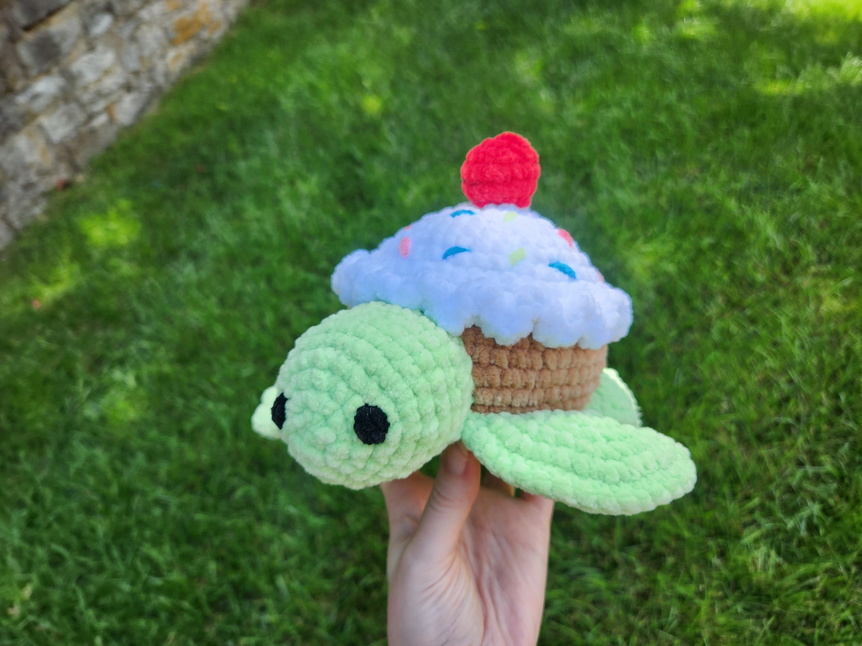 Crochet Cupcake Turtle, Crochet Turtle, Turtle Plush, Turtle Stuffed ...