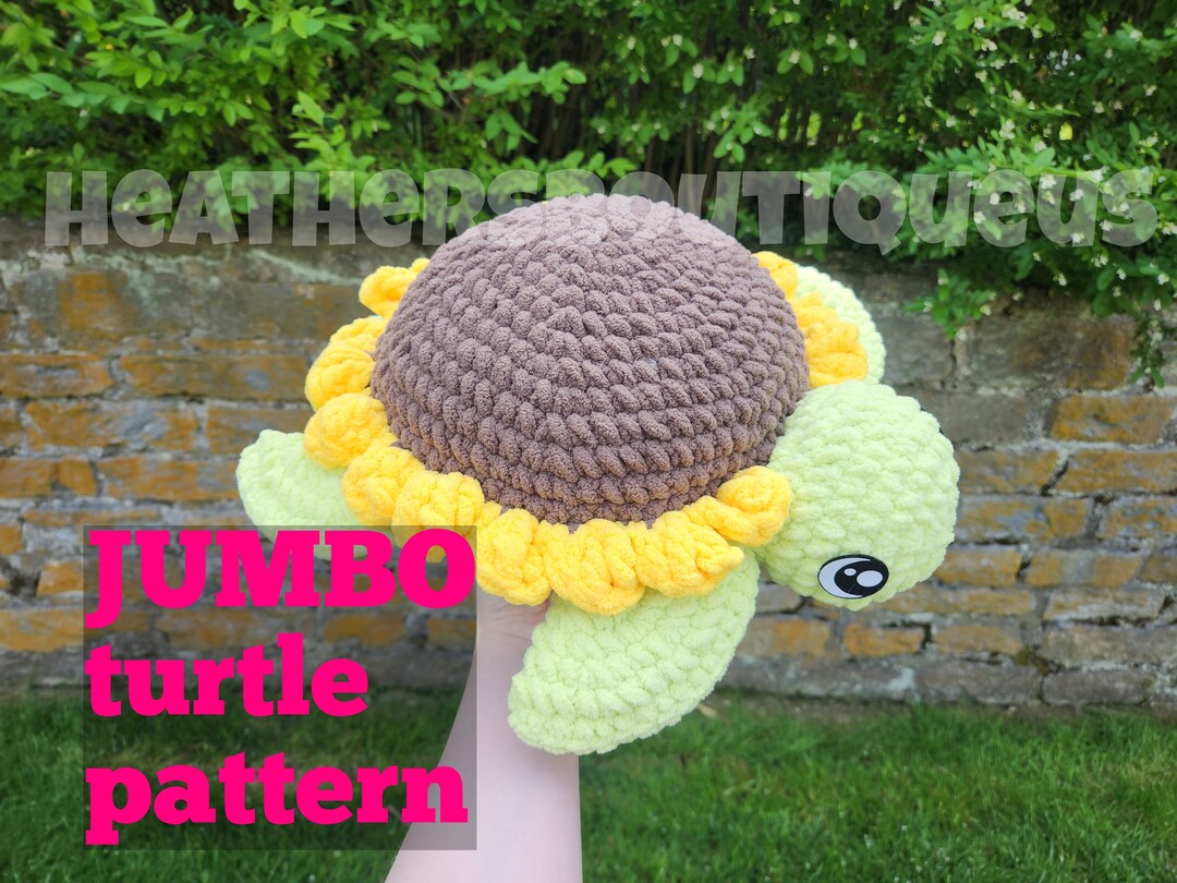 Crochet JUMBO Sunflower Turtle PATTERN, Crochet Turtle Pattern, Crochet ...