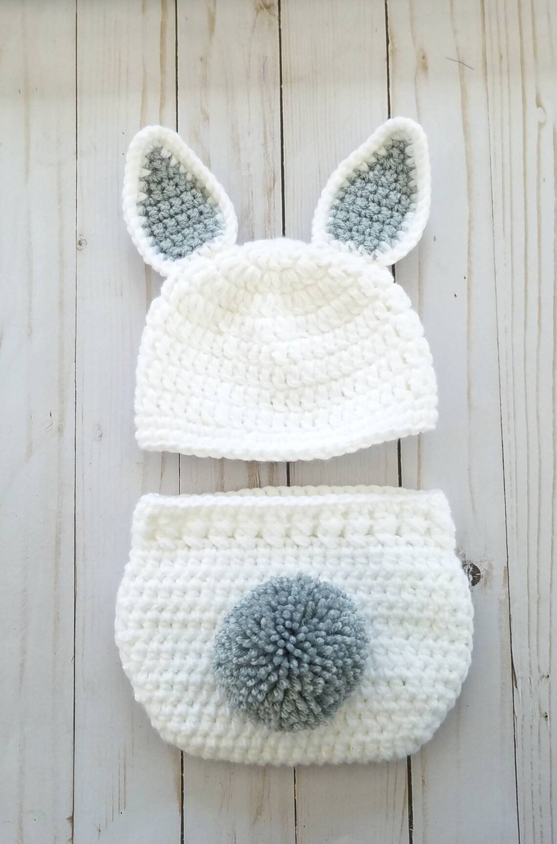 Newborn Bunny Outfit, Baby Grey Easter Bunny Photo Prop Outfit, Baby ...