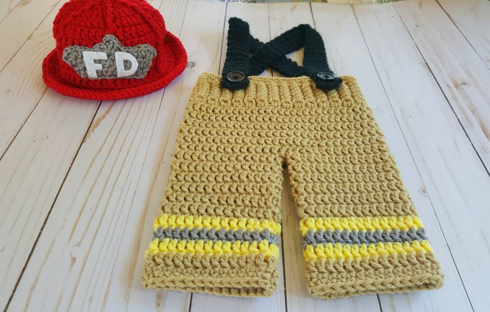 PATTERN Crochet Newborn Firefighter Outfit, Newborn Fireman Outfit ...