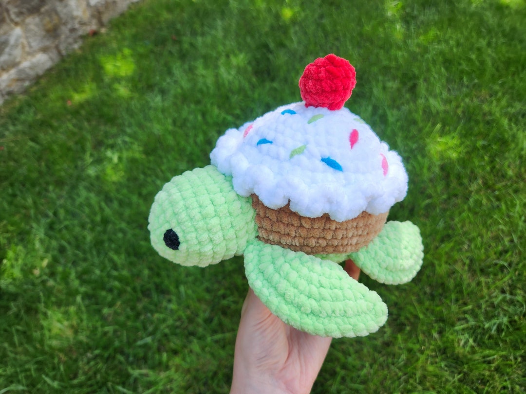 Crochet Cupcake Turtle, Crochet Turtle, Turtle Plush, Turtle Stuffed ...