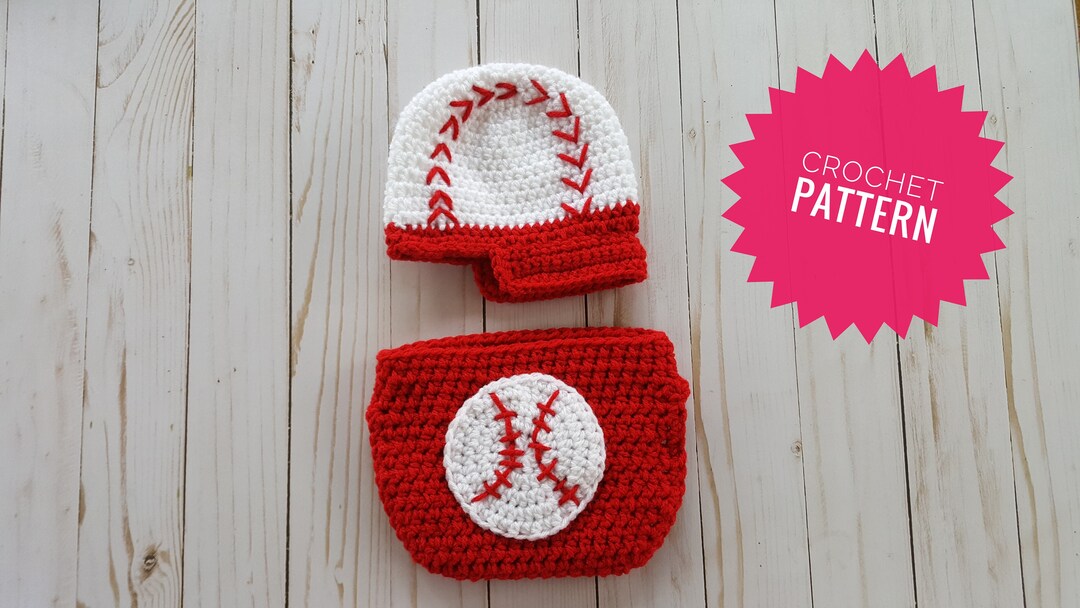 Crochet Newborn Baseball Outfit PATTERN, Baby Baseball Outift, Newborn ...