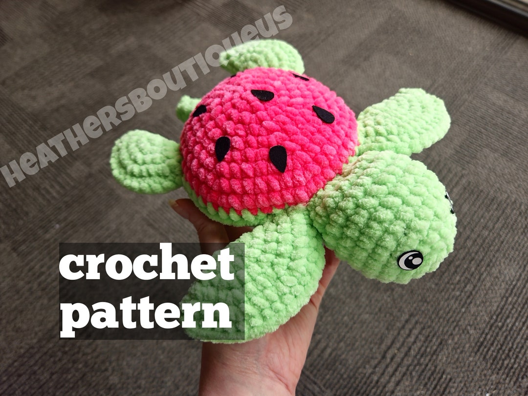 Crochet Watermelon Turtle PATTERN, Crochet Turtle Pattern, Crochet ...