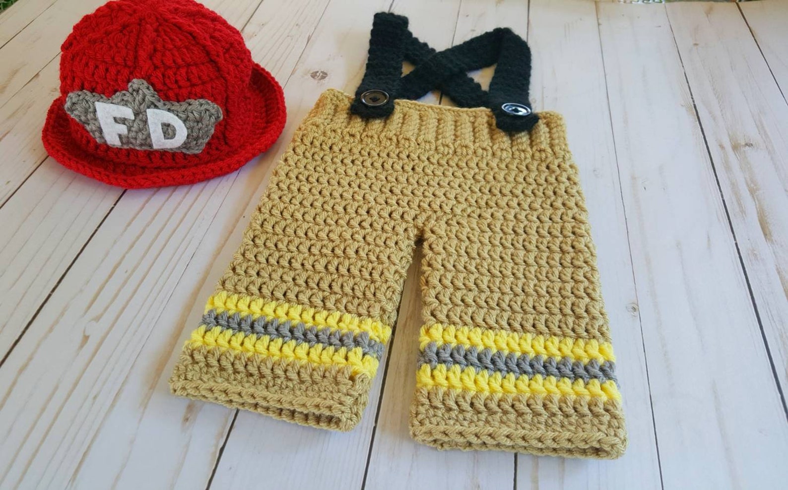 PATTERN Crochet Newborn Firefighter Outfit, Newborn Fireman Outfit ...