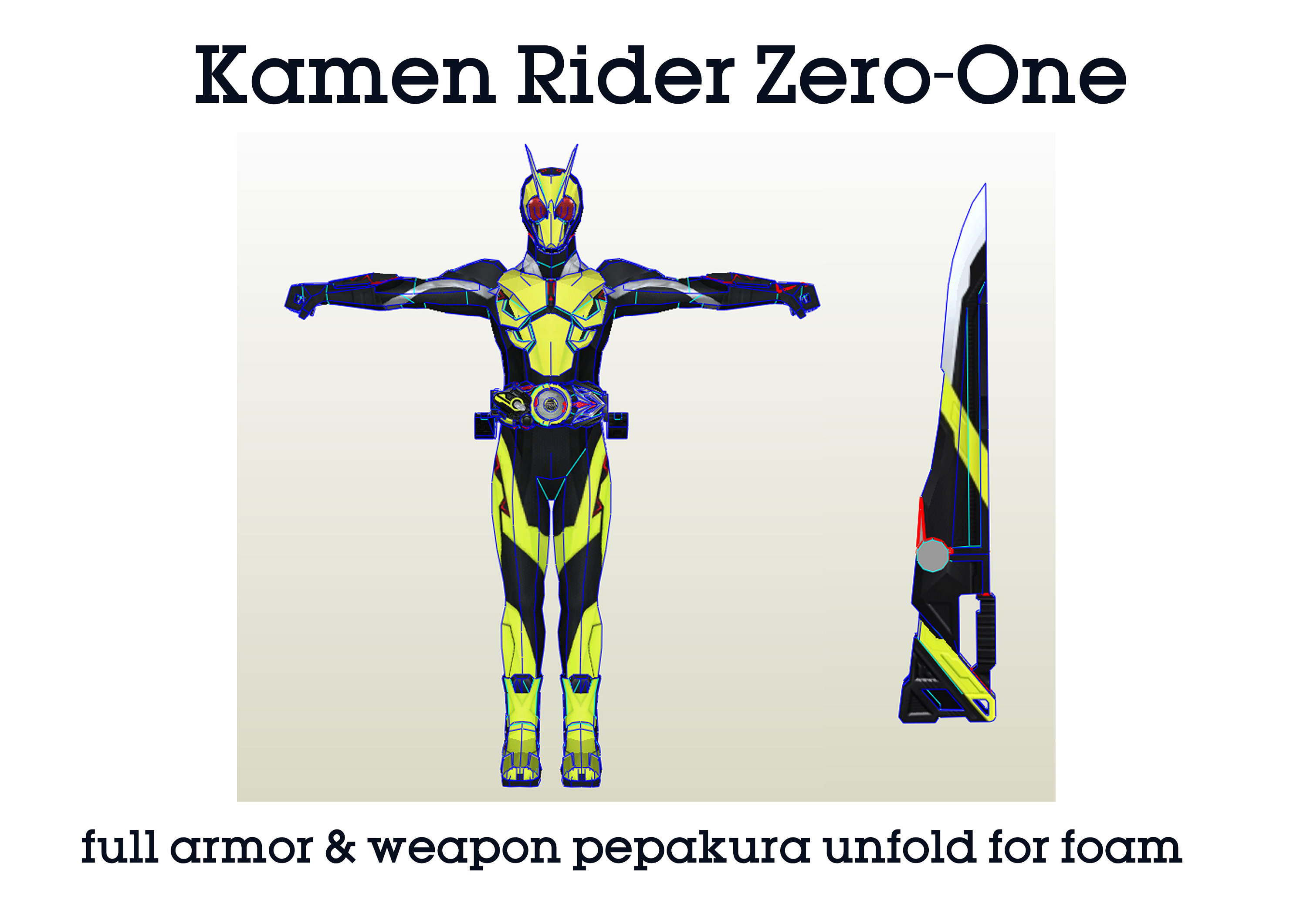 Kamen Rider Zero-one Full Armor and Weapon Pepakura Unfold for Foam - Etsy