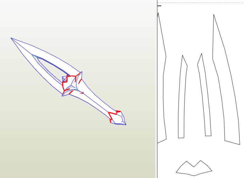 K/DA Akali League of Legends Weapons Pepakura Unfold for Foam - Etsy