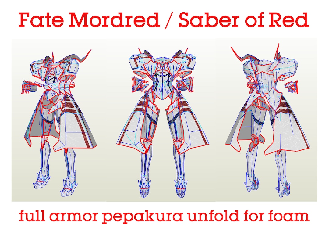 Fate Mordred Full Armor Pepakura Unfold for Foam - Etsy