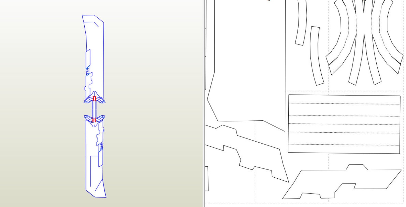 Thanos Weapon Double-edged Sword Avengers Endgame 2019 Pepakura Unfold ...