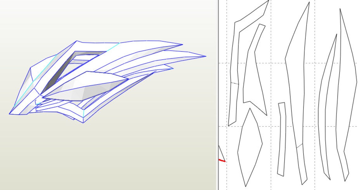 K/DA Kai'sa League of Legends Void Mask , Weapon & Wings Pepakura ...