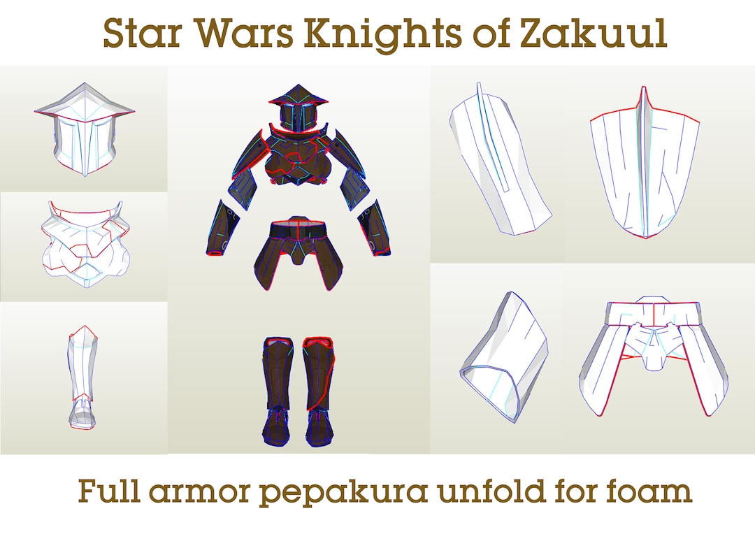 Star Wars Knights of Zakuul Full Armor Pepakura Unfold for Foam - Etsy
