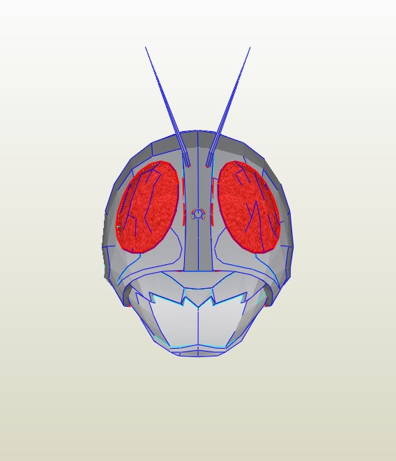 Kamen Rider Ichigo Helmet Pepakura Unfold for Foam - Etsy