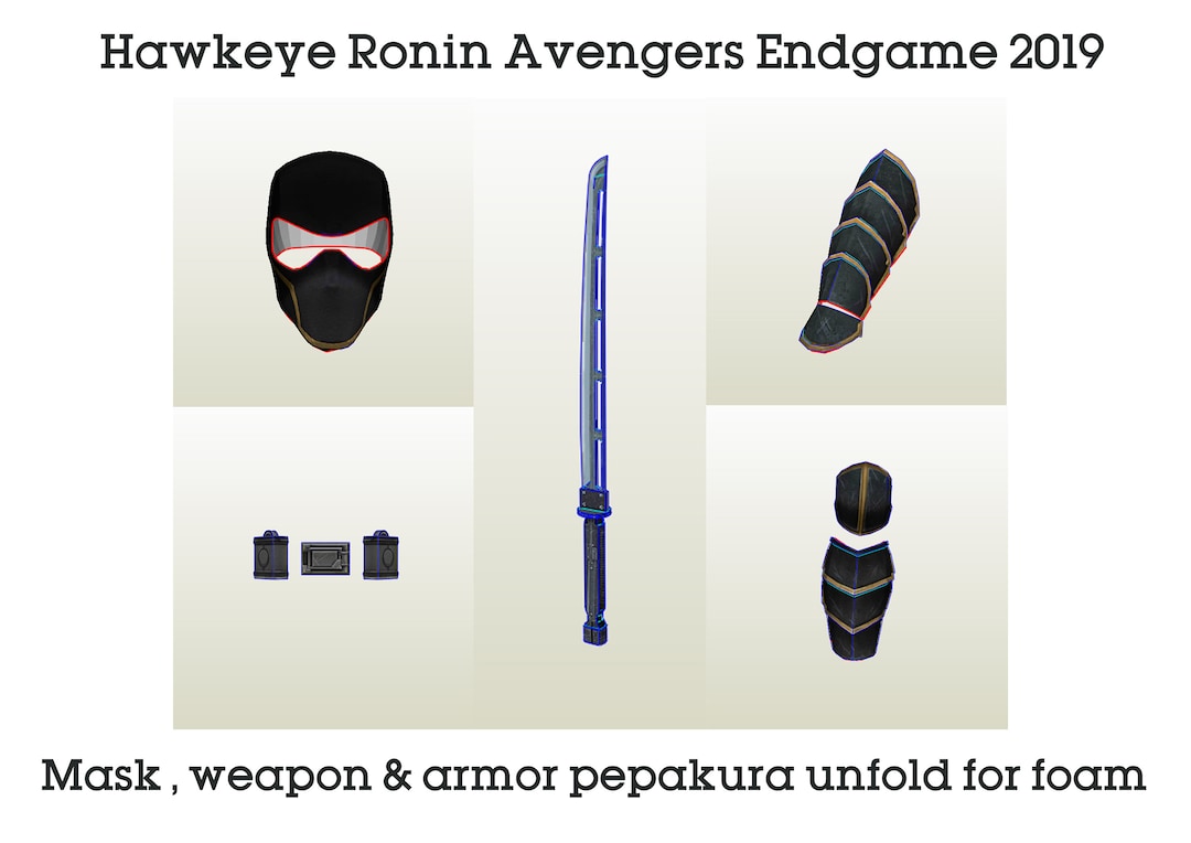 Hawkeye Ronin Mask , Weapon & Armor Avengers Endgame 2019 Movie ...
