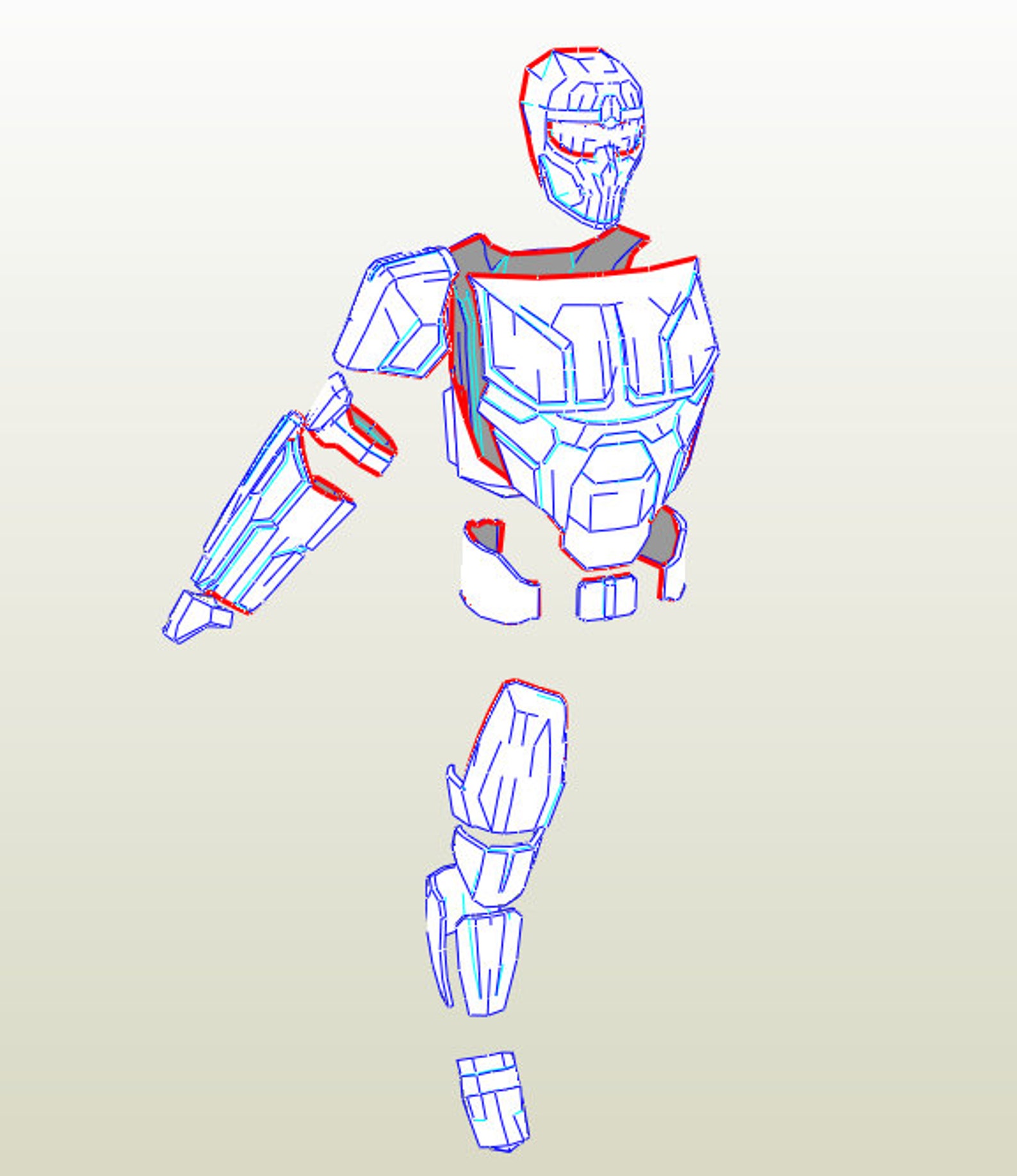 Taskmaster Full Armor Pepakura Unfold for Foam - Black Widow Movie 2020 ...