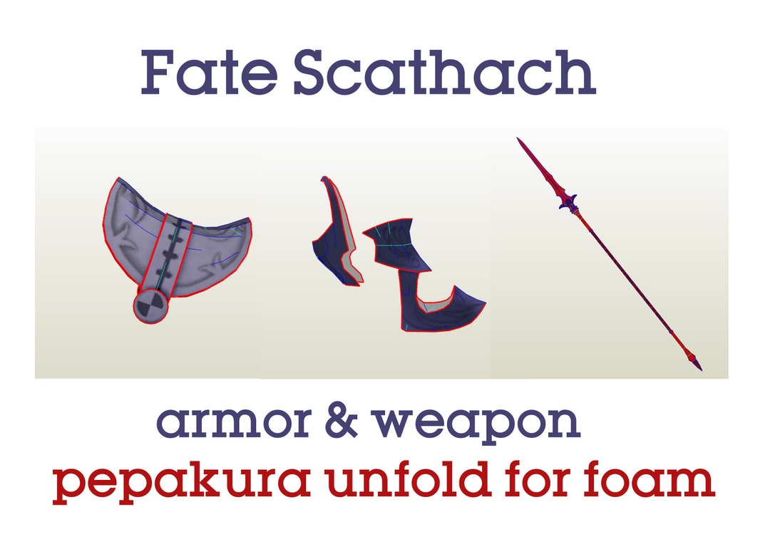 Fate Scathach Armor & Weapon Pepakura Unfold for Foam - Etsy