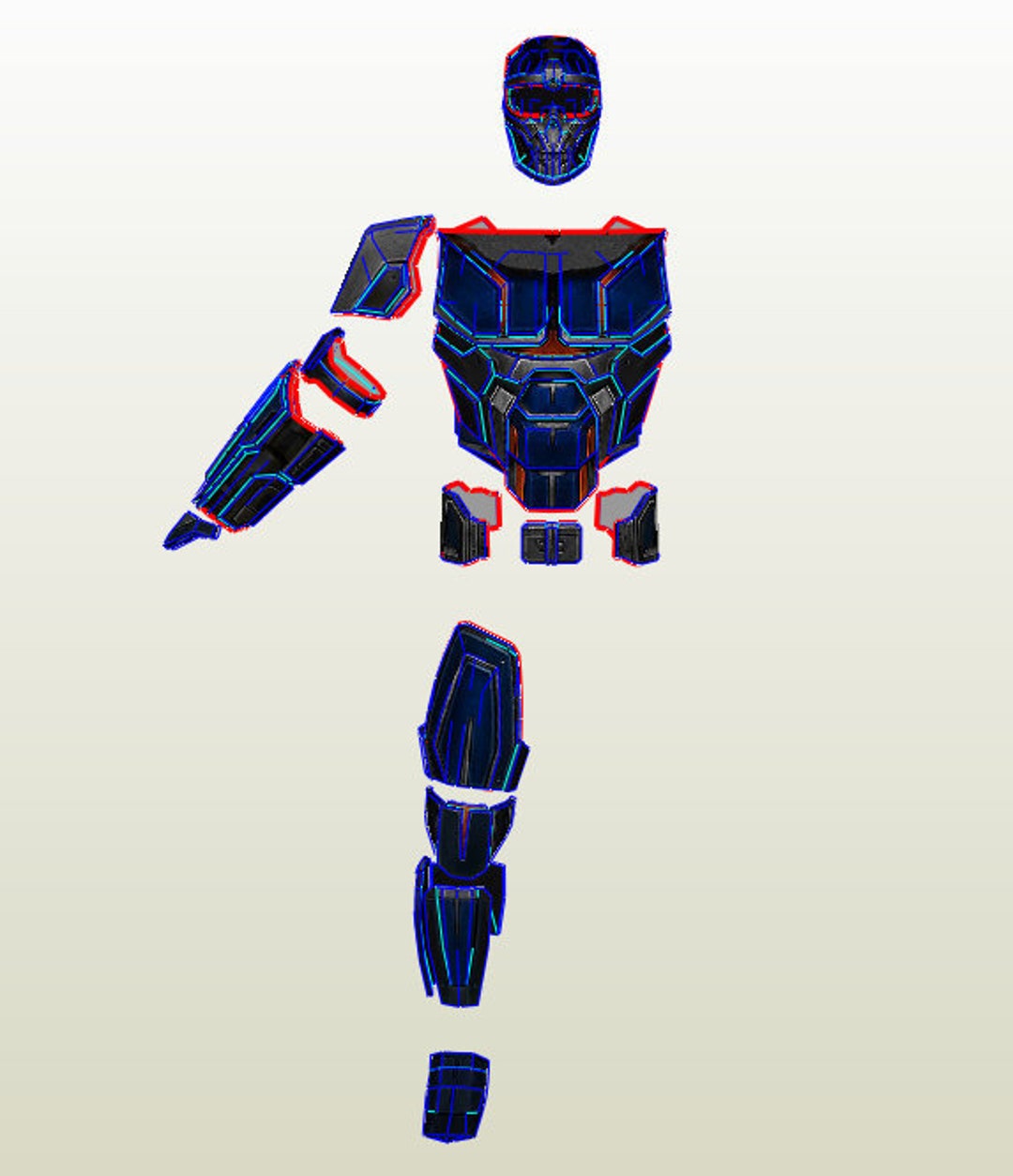 Taskmaster Full Armor Pepakura Unfold for Foam - Black Widow Movie 2020 ...