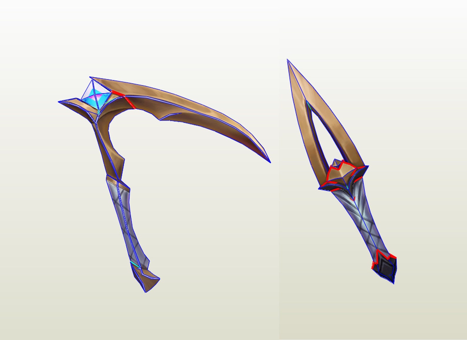 K/DA Akali League of Legends Weapons Pepakura Unfold for Foam - Etsy