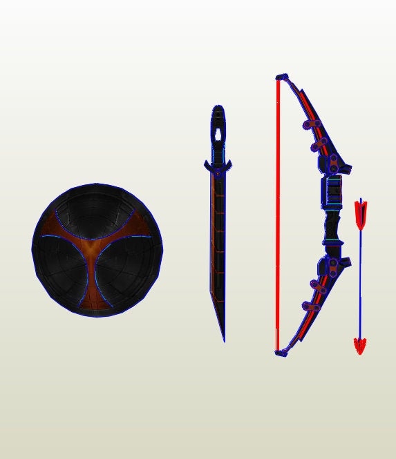 Taskmaster Weapons Pepakura Unfold for Foam Black Widow Movie 2020 - Etsy