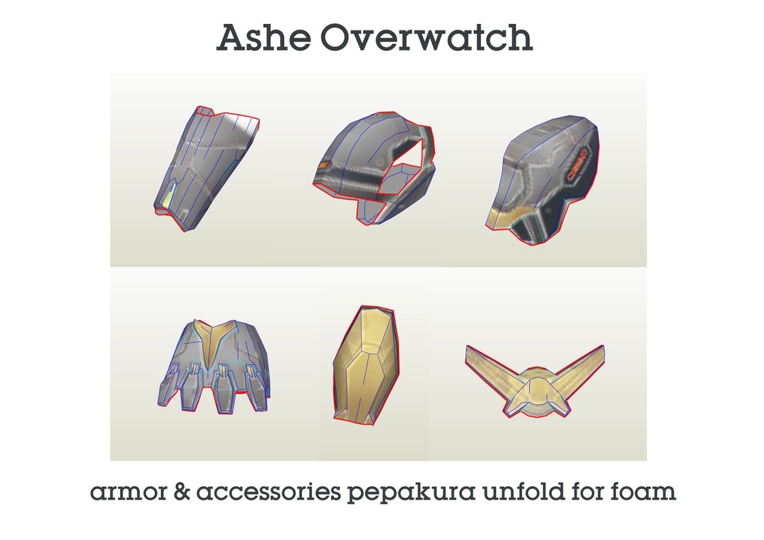Ashe Overwatch Armor & Accessories Pepakura Unfold for Foam - Etsy