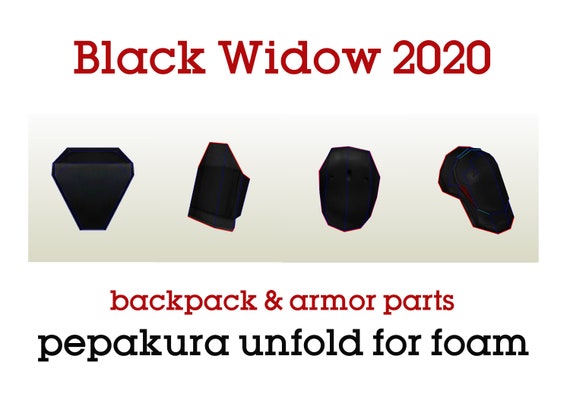 Black Widow 2020 Backpack & Armor Parts Pepakura Unfold for - Etsy