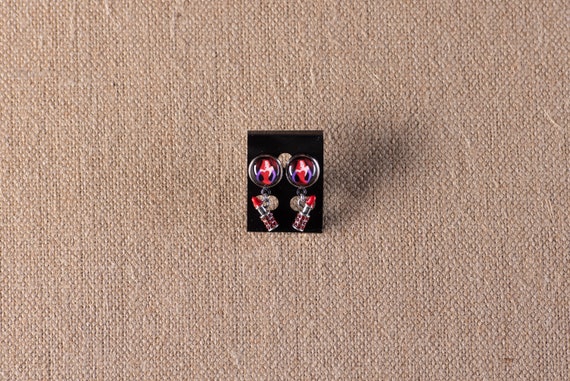 Jessica Rabbit Inspired Earrings With Red Lipstick Charms | Etsy